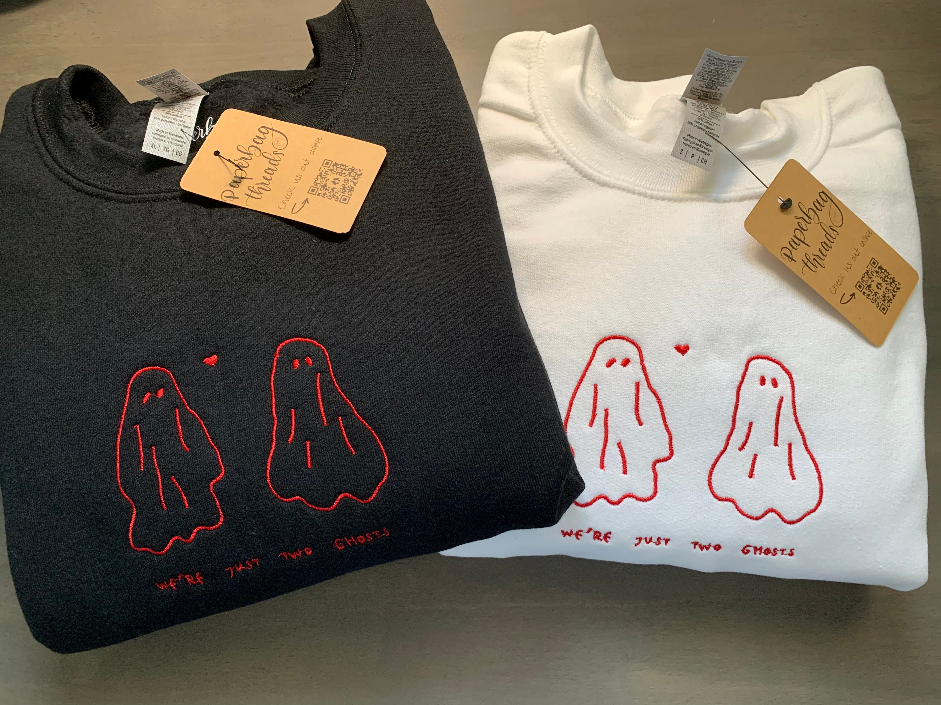 Halloween Sweater, Cute Ghosts, Ghost Sweater, Embroidered Crewneck ...