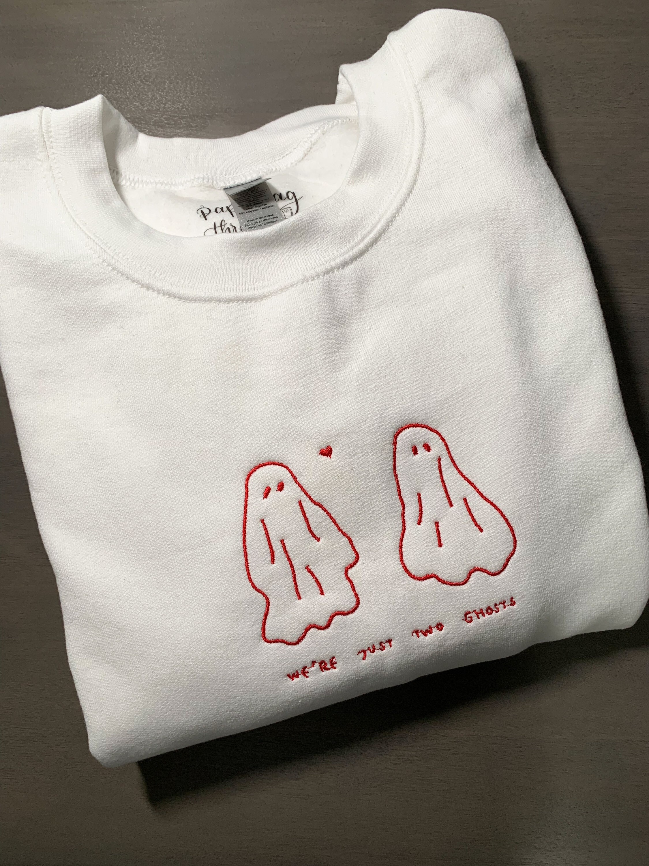 Halloween Sweater Cute Ghosts Ghost Sweater Embroidered - Etsy