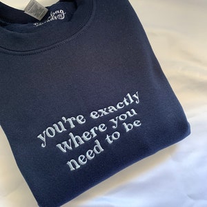 Positive Affirmation Embroidered Sweatshirt, Oversized Sweater, Cozy ...