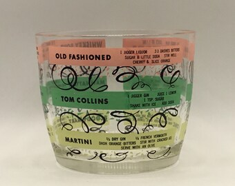 Home & Living Ice Buckets Vintage Glass Ice Bucket Hazel Atlas Aztec ...