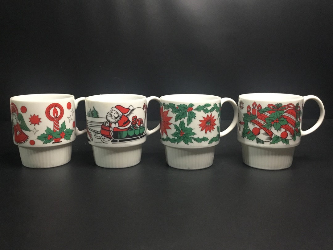 Stacking Christmas Mugs Set of 4 - Etsy