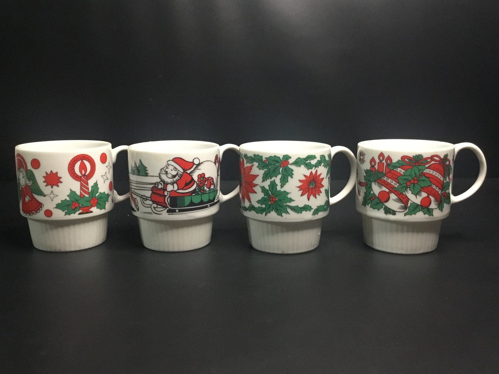 Stacking Christmas Mugs Set of 4 - Etsy