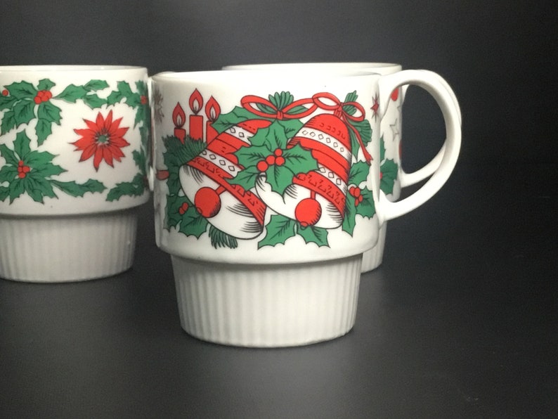 Stacking Christmas Mugs Set of 4 - Etsy