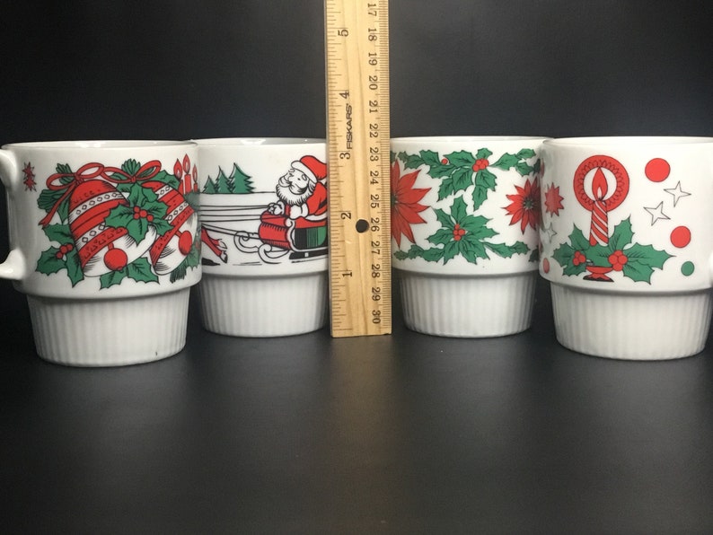 Stacking Christmas Mugs Set of 4 - Etsy