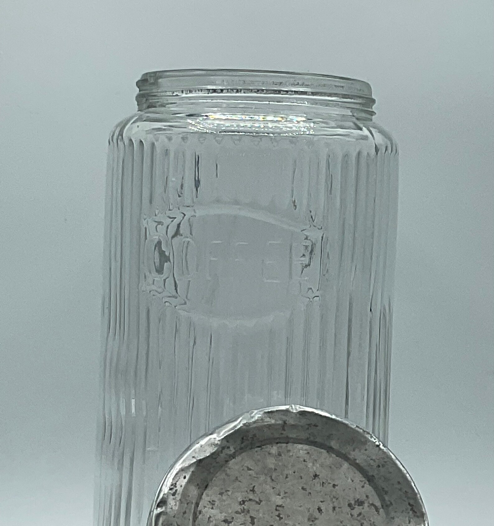 Ribbed Glass Hoosier Coffee Jar | Etsy