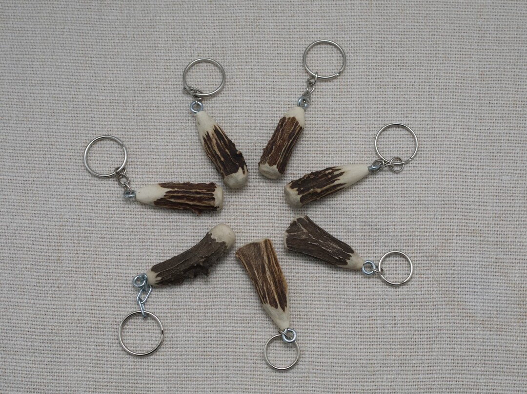 Antler Tip Key Ring, Real Antler Key Chain, Tribal Keychain, Hunter ...