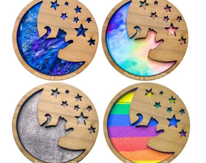 Moon Cat Car Freshener Vent Clip, Cat Gift, Celestial, Freshies, Air ...