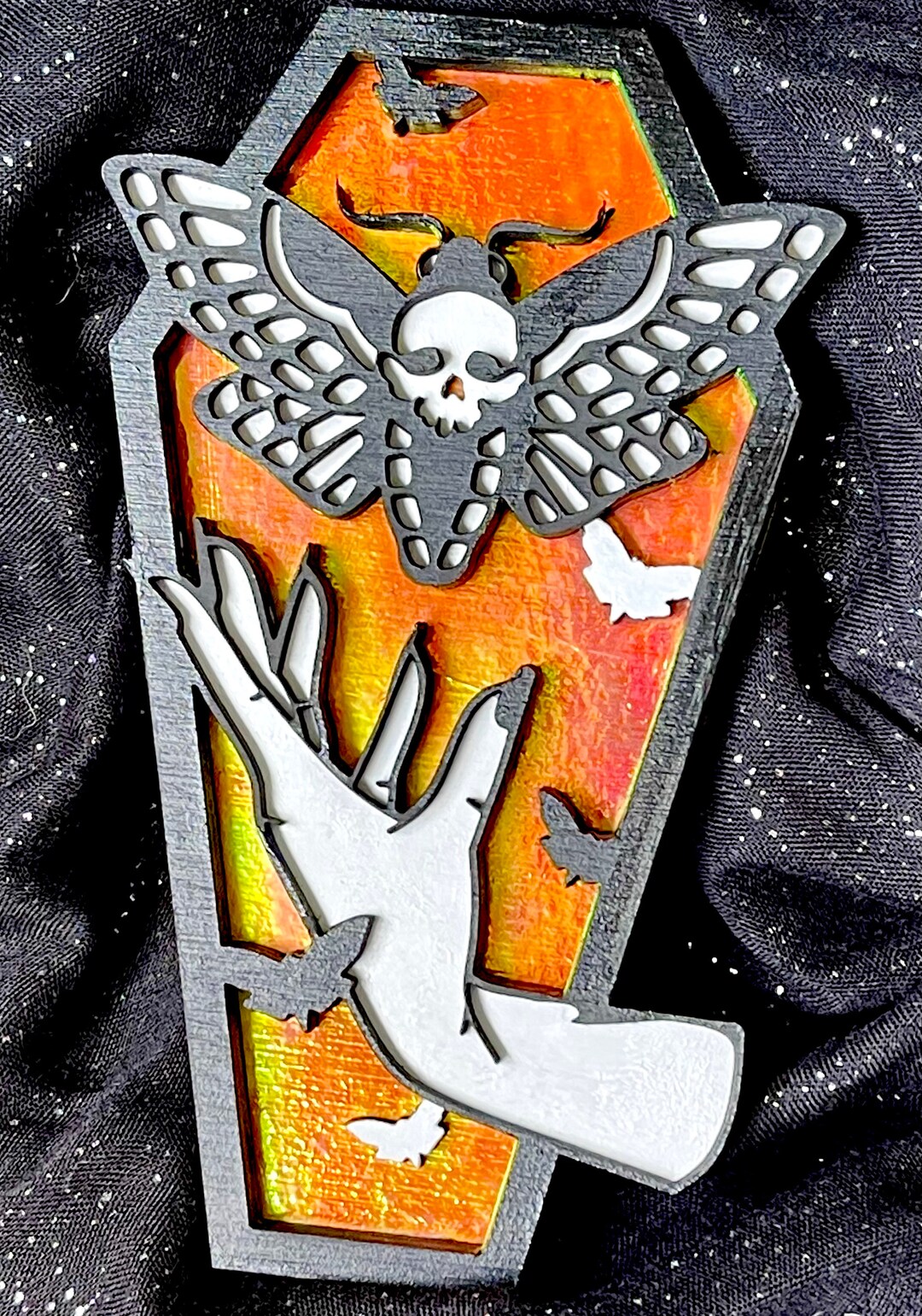 Hand Painted Death Head Moth, Gothic, Halloween Decor - Etsy