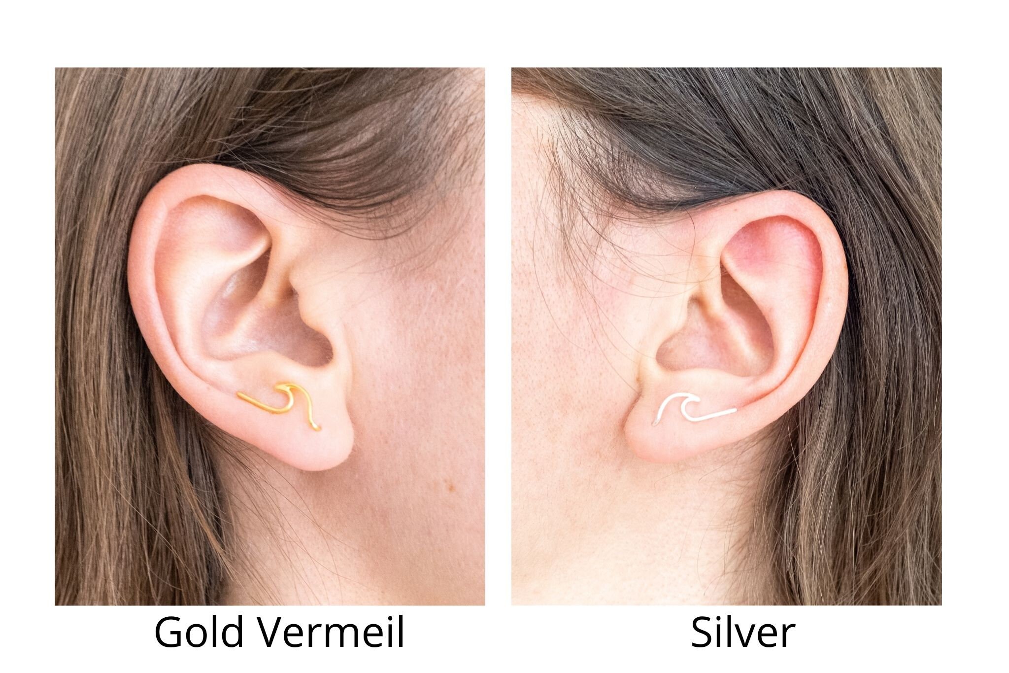 Wave Ear Climber Set, Sterling Silver Ear Crawler, Dainty Earrings ...