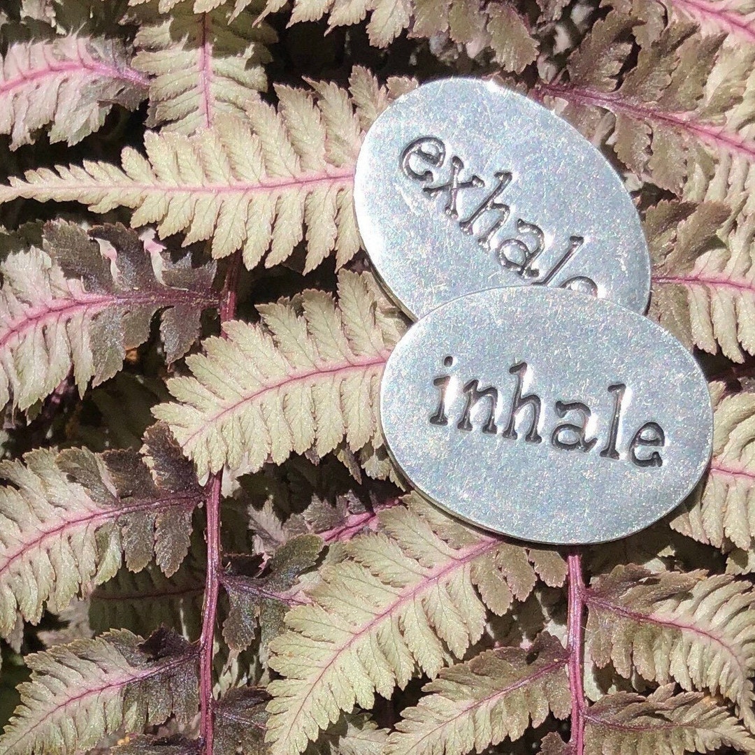 Inhale Exhale Pocket Pewter Token Coin Mindful Gift for Calm Comfort ...