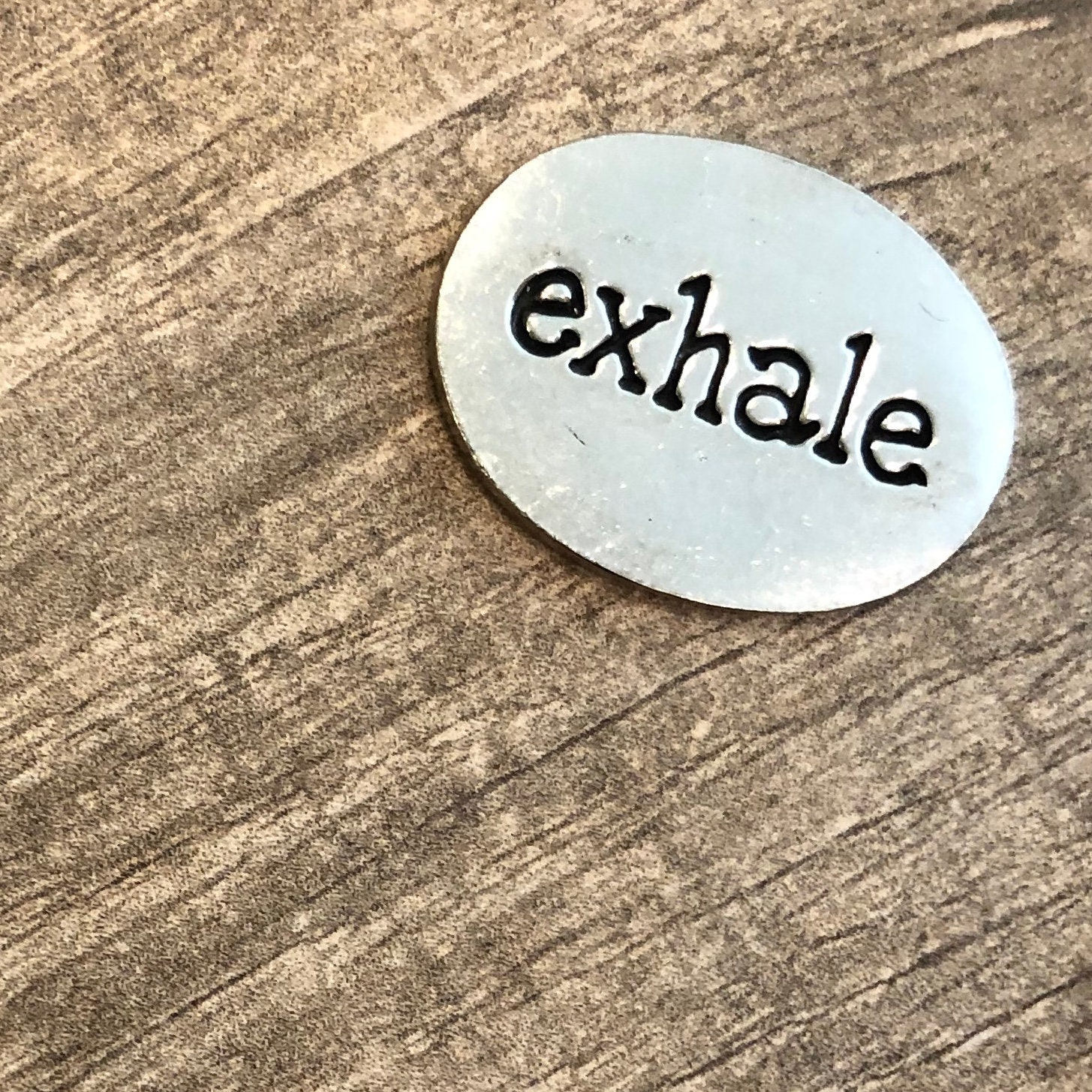 Inhale Exhale Pocket Pewter Token Coin Mindful Gift for Calm Comfort ...