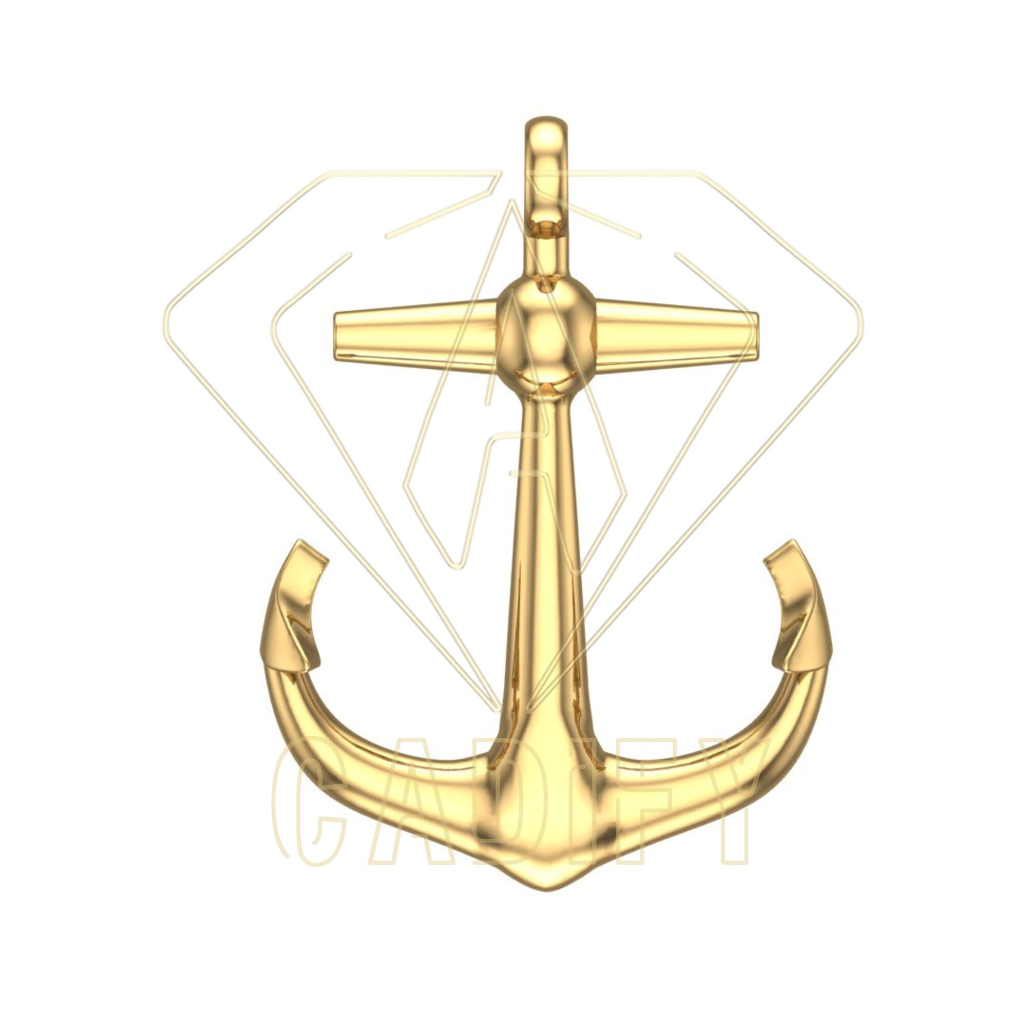 3D Jewelry Stl File Anchor Nautical Pendant Boat Themed for 3D Printing ...