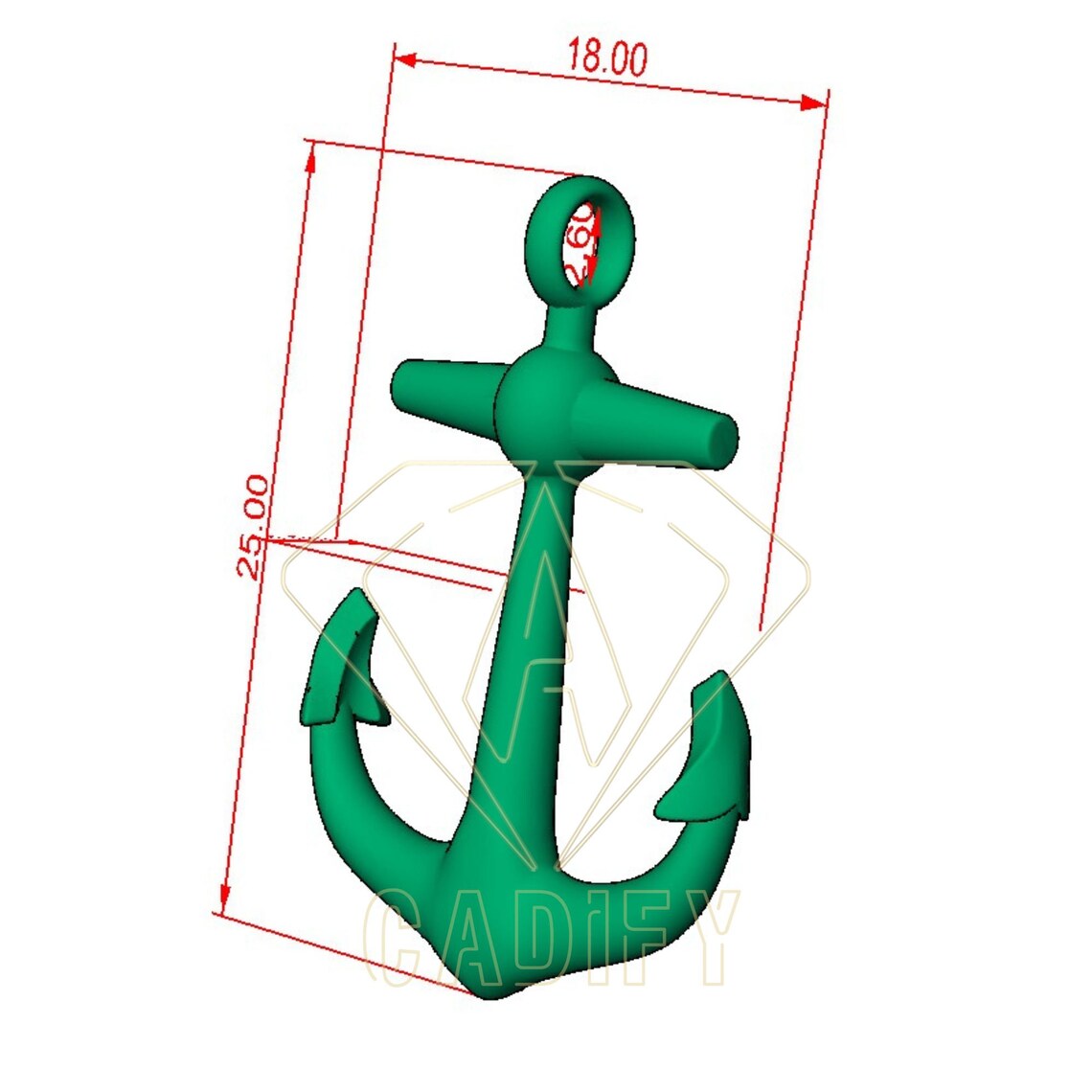 3D Jewelry Stl File Anchor Nautical Pendant Boat Themed for 3D Printing ...