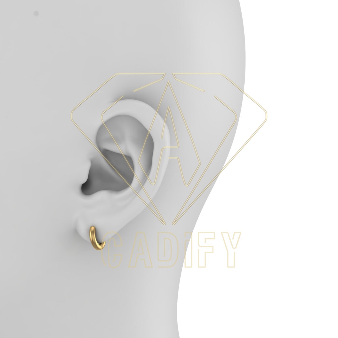 Earring Print File 3D STL Round Hoop Small Huggies Earring ...