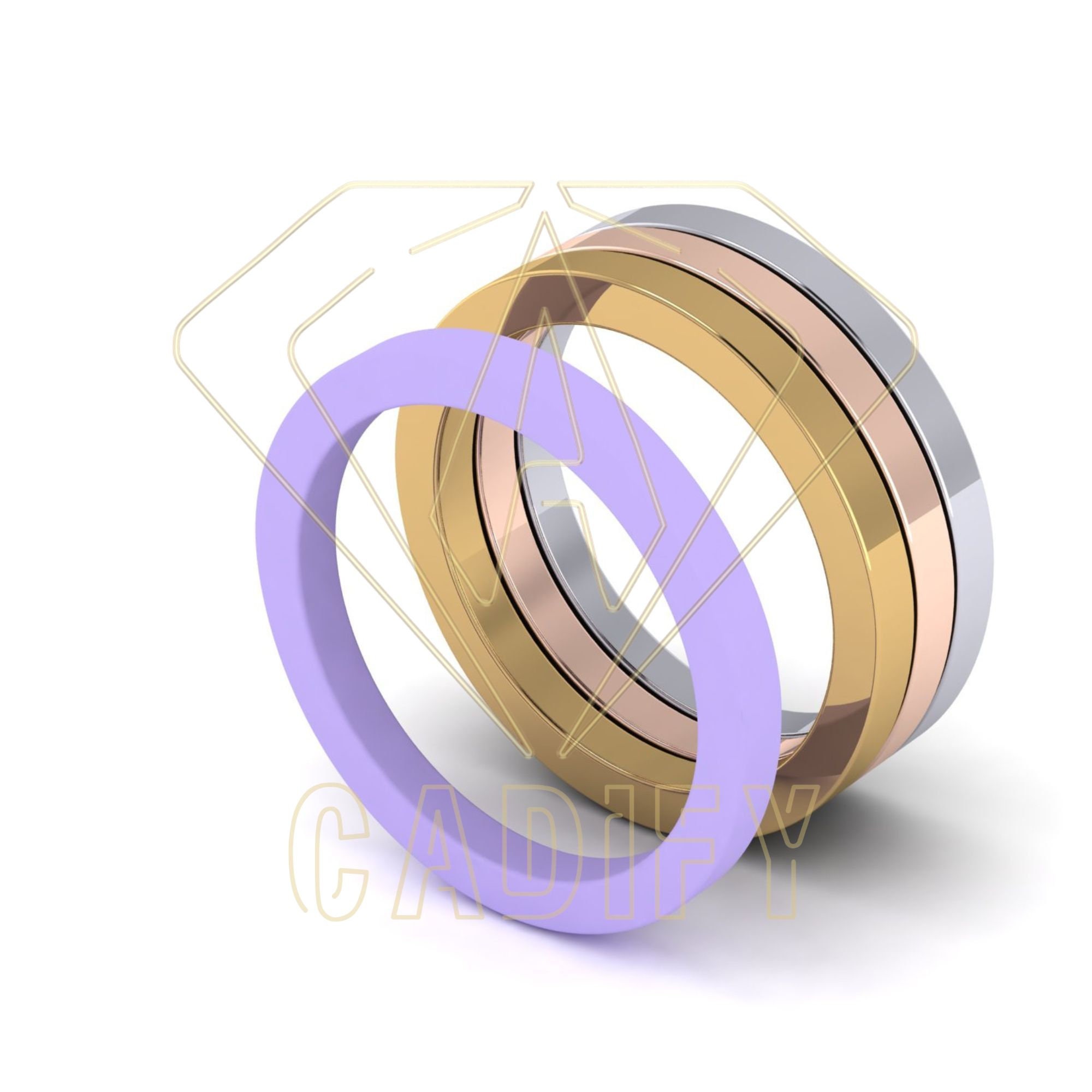 Eternity STL Wedding Band Round Diamonds Instant Download CAD File For ...