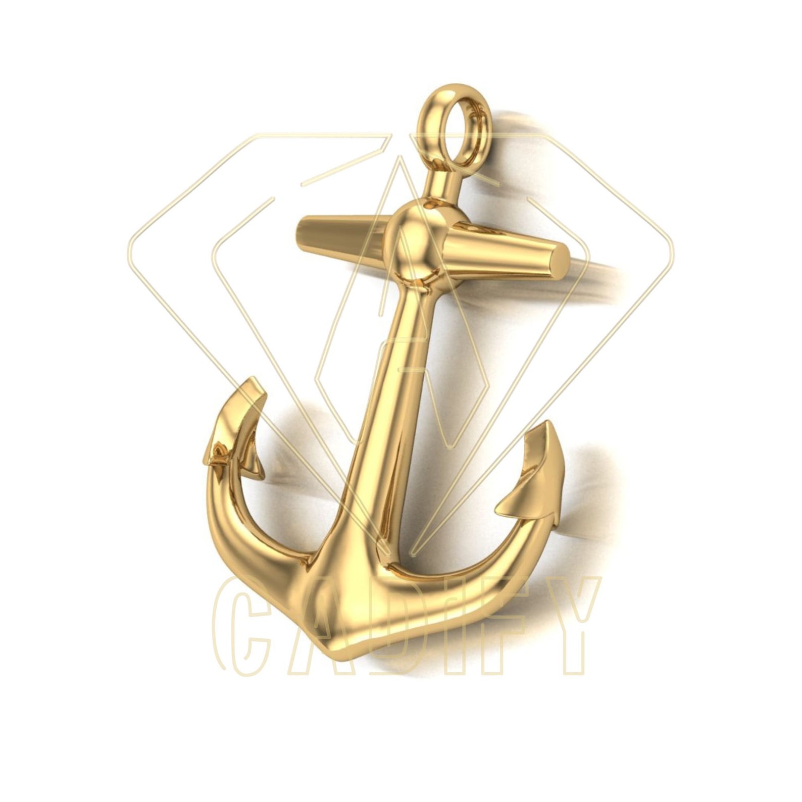 3D Jewelry Stl File Anchor Nautical Pendant Boat Themed for 3D Printing ...