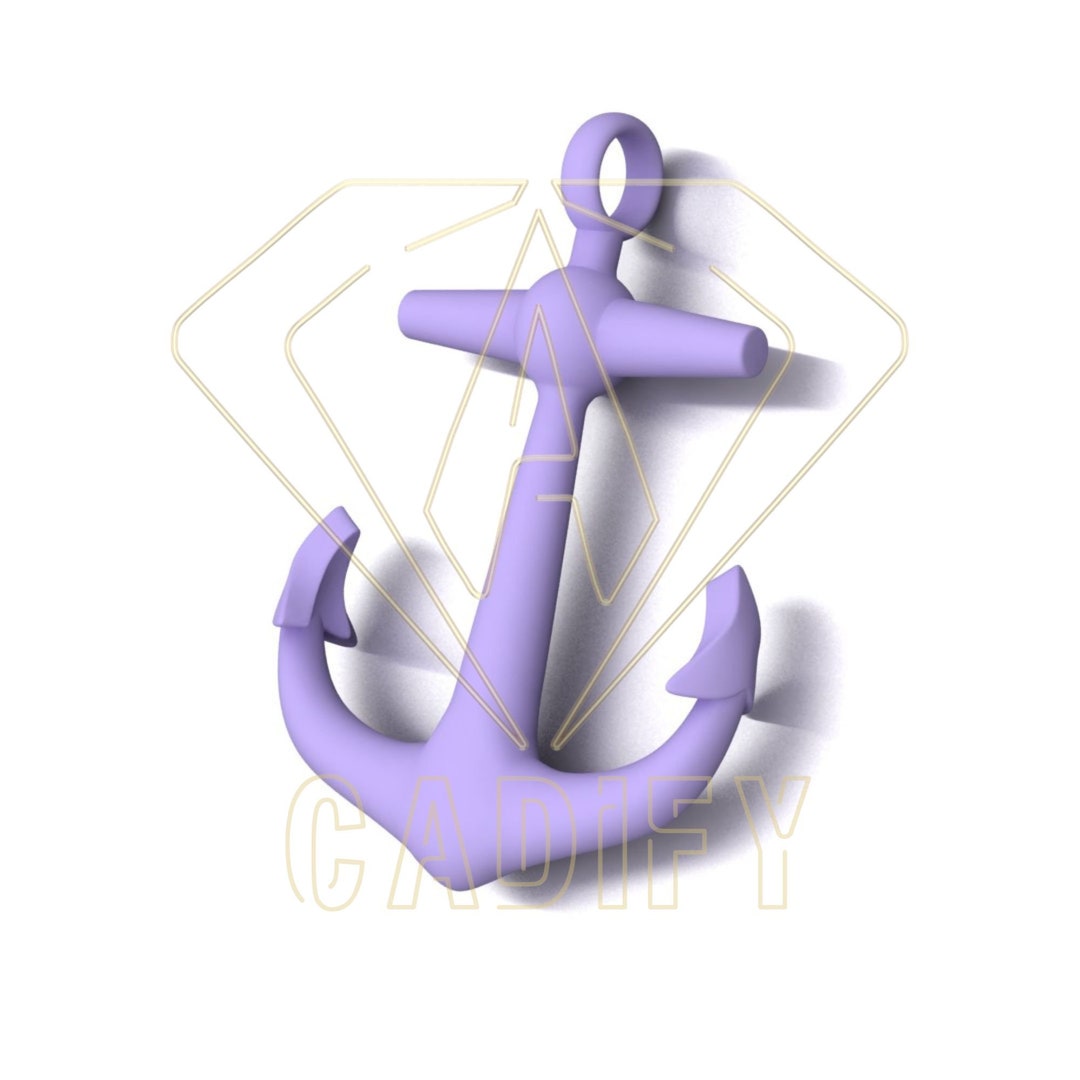 3D Jewelry Stl File Anchor Nautical Pendant Boat Themed for 3D Printing ...