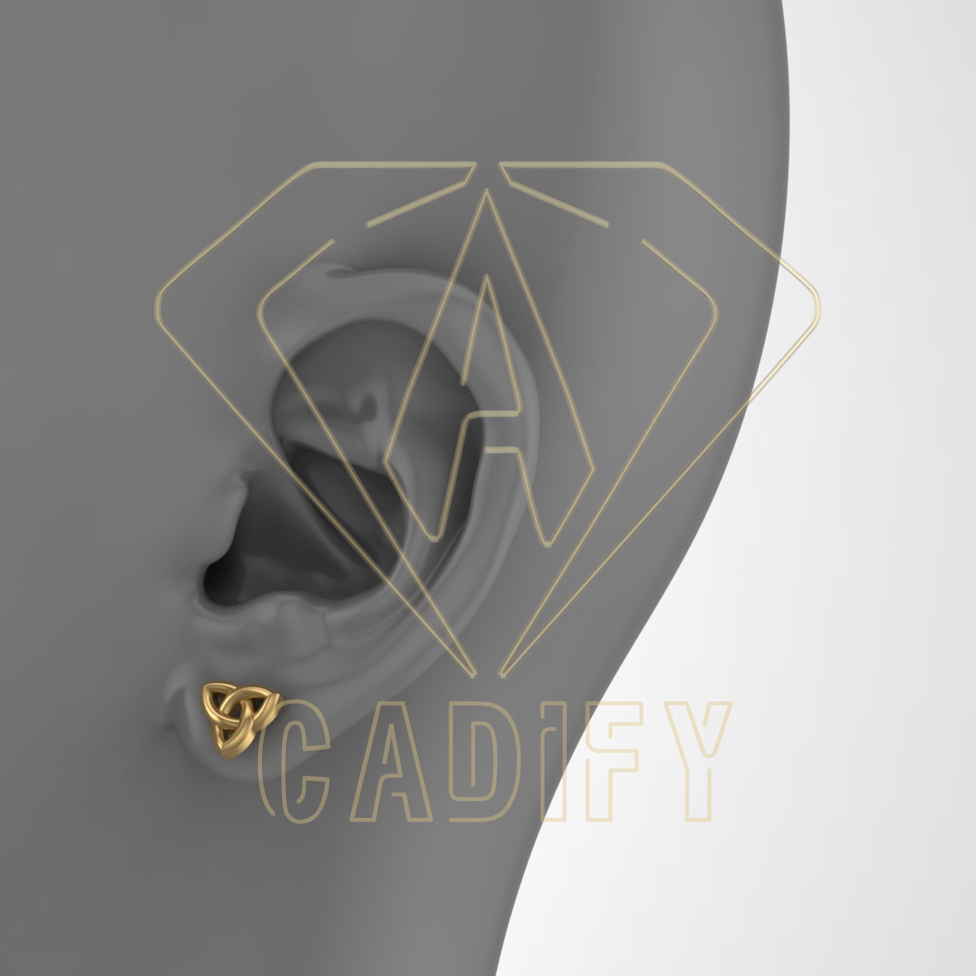 STL Earring Huggie Hoop Earring File Hinge Download 3D Printing CNC ...