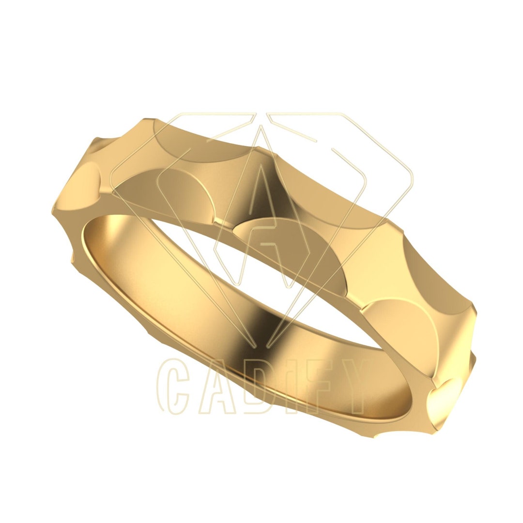 3D File Jewelry CAD Design Geometric Scallop Ring 4mm Quality STL File ...
