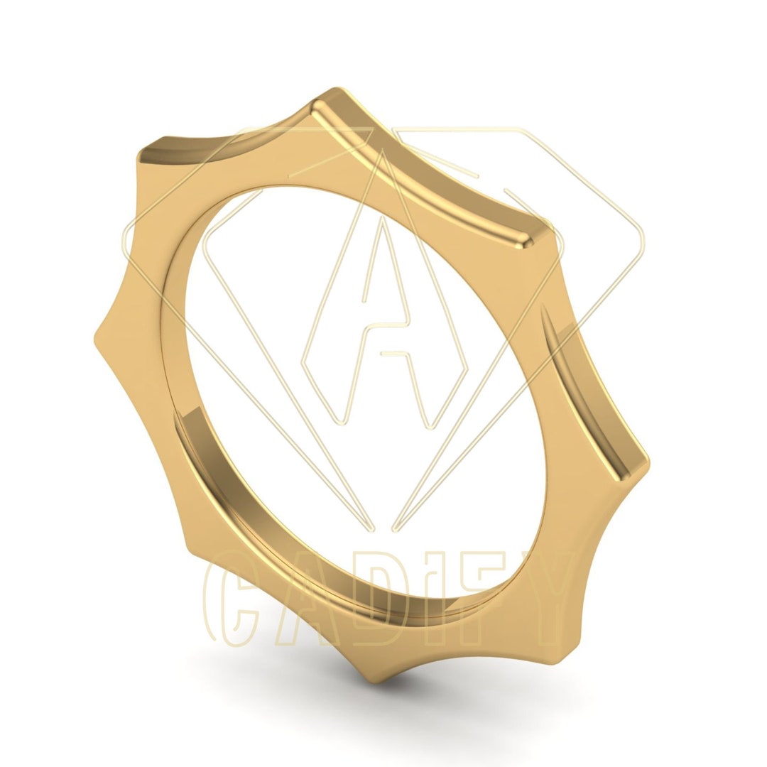 3D File Ring Stacking Ring Octagon 2mm Sunburst Downloadable STL File ...