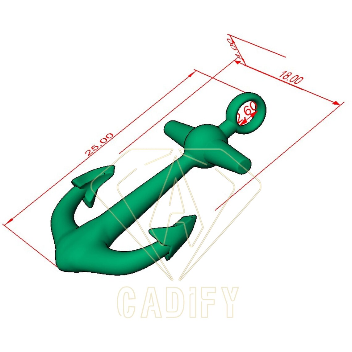 3D Jewelry Stl File Anchor Nautical Pendant Boat Themed for 3D Printing ...