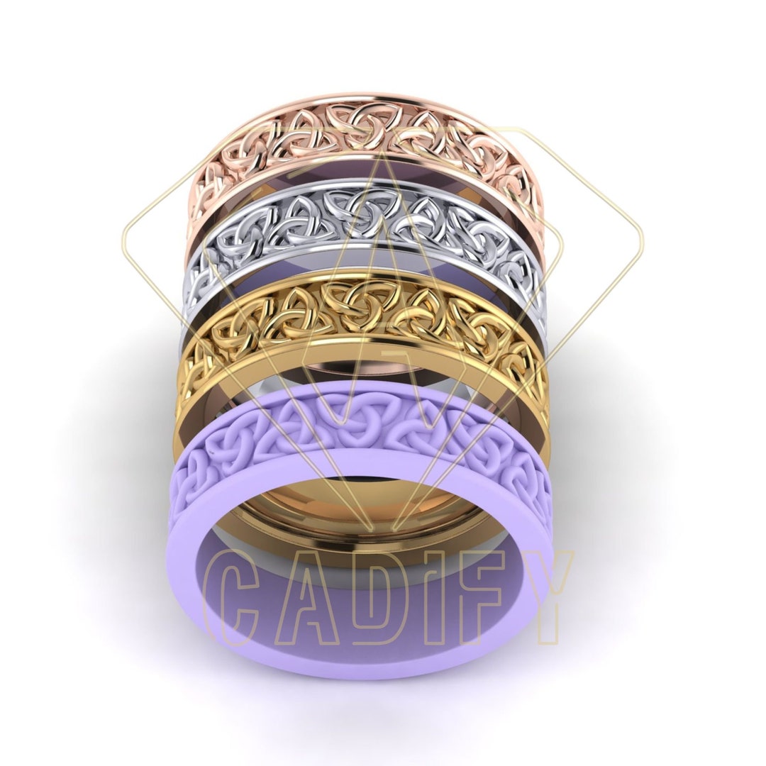 3D File Ring Celtic Knot Band With Frame Unisex 5mm Wide Downloadable ...