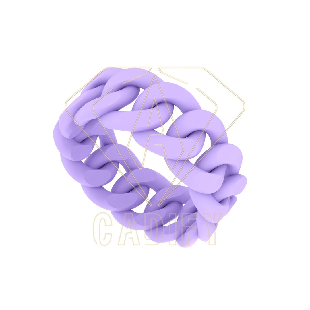 Casting Ready STL | Cuban Link Chain Mens Ring Wide | Production CAD ...
