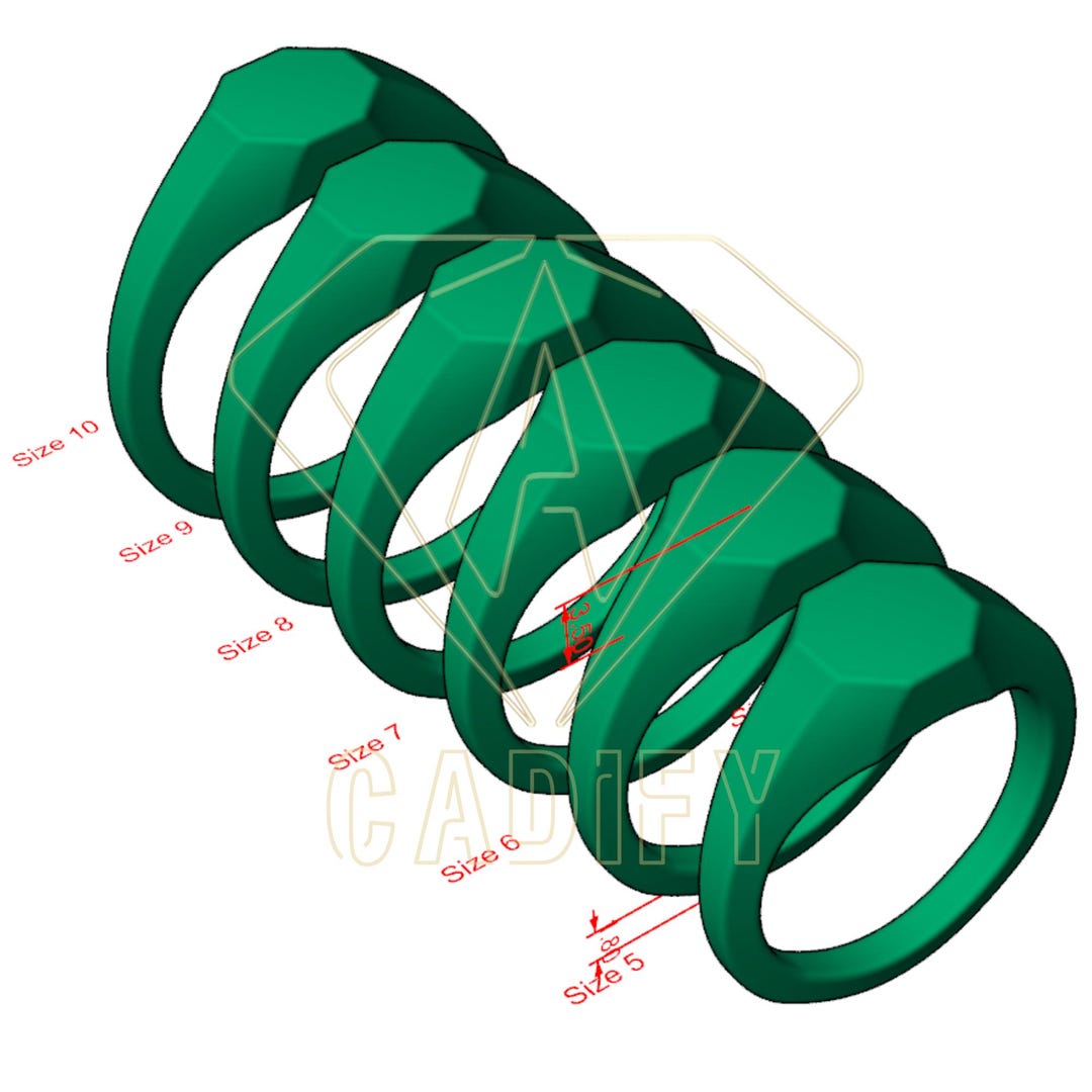 3D File Resizing Pack Octagon Signet Solid 7mm Pinky Ring Downloadable ...