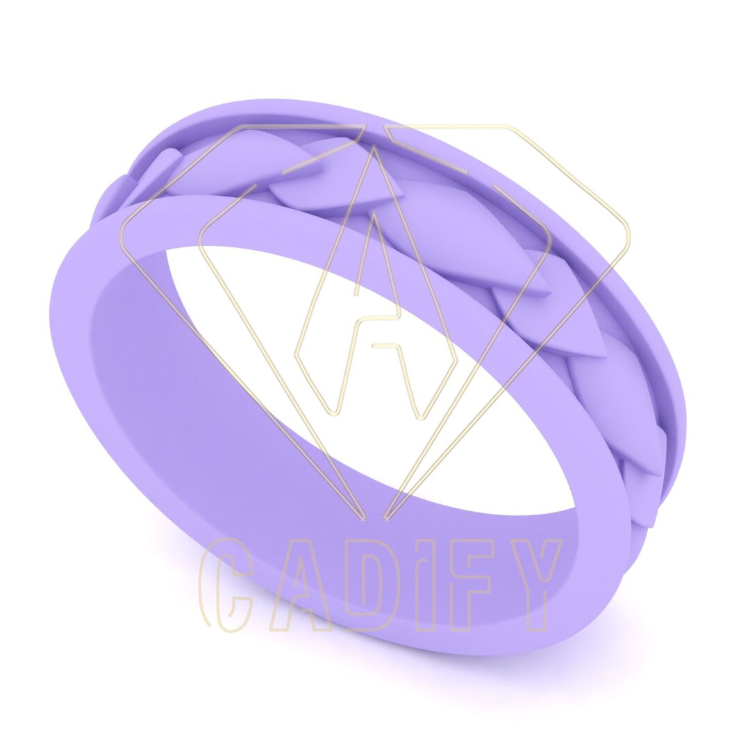 Casting Ready STL | Rhombus Ring Spearhead Pattern Wedding Band ...