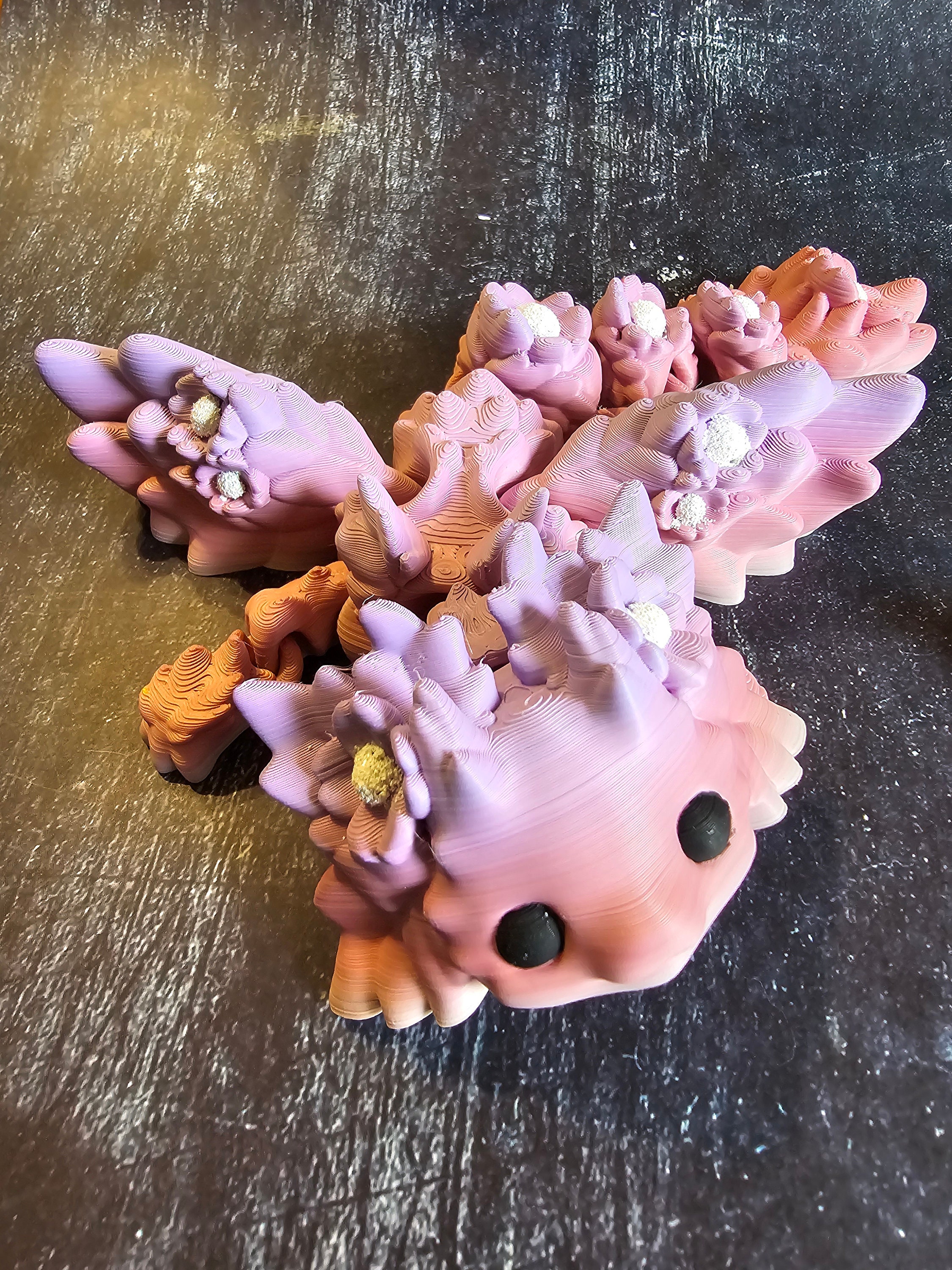 Axolotl Flower Dragon Custom 3D Prints Personalized Cute Axolotl Dragon ...