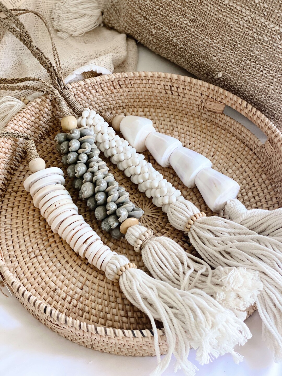 Shell Cluster Tassel Handmade Shell Decor Beach Vibe Decor Coastal Home ...