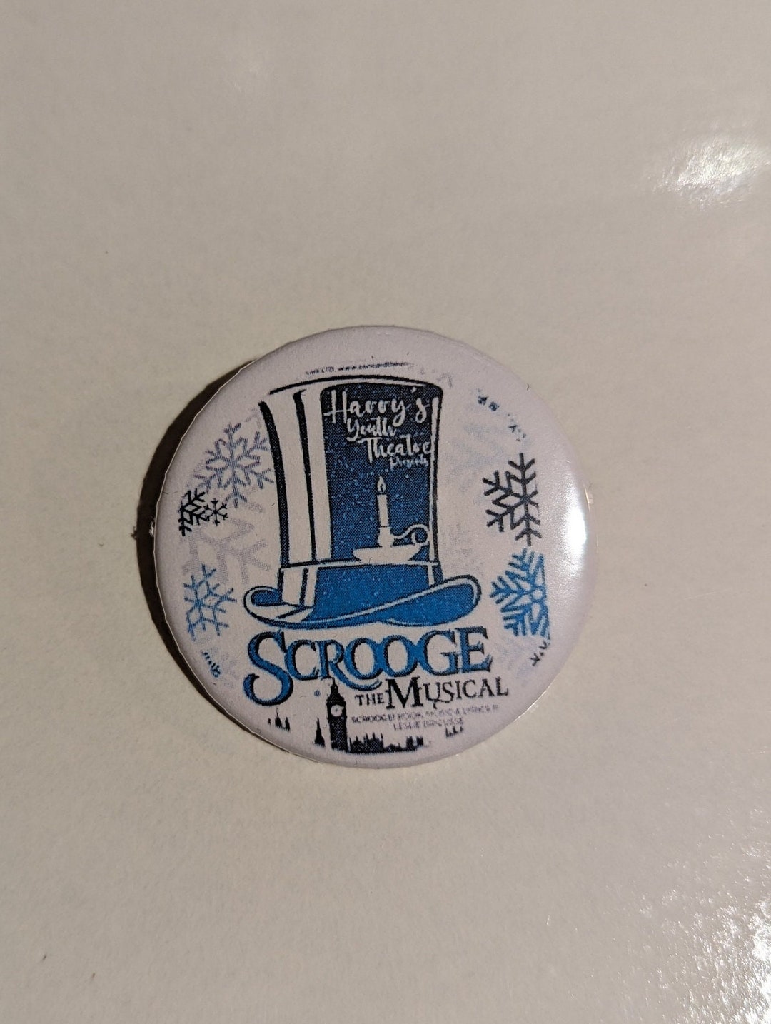 38mm Scrooge the Musical Badge - Etsy