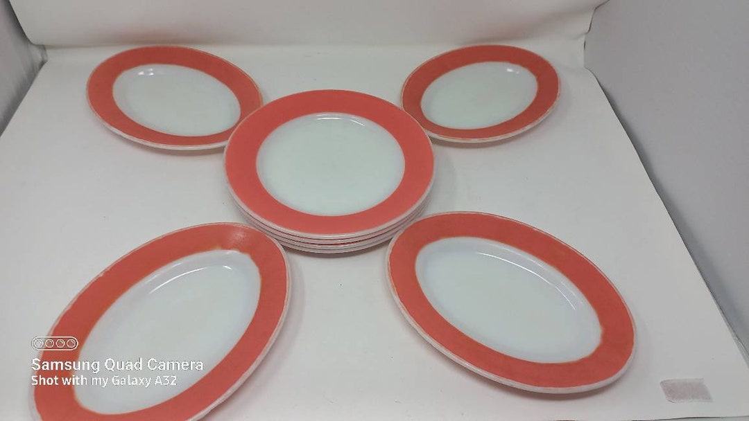 Vintage Pink Flamingo Milk Glass Oval Pyrex Dishes Set of 8 - Etsy