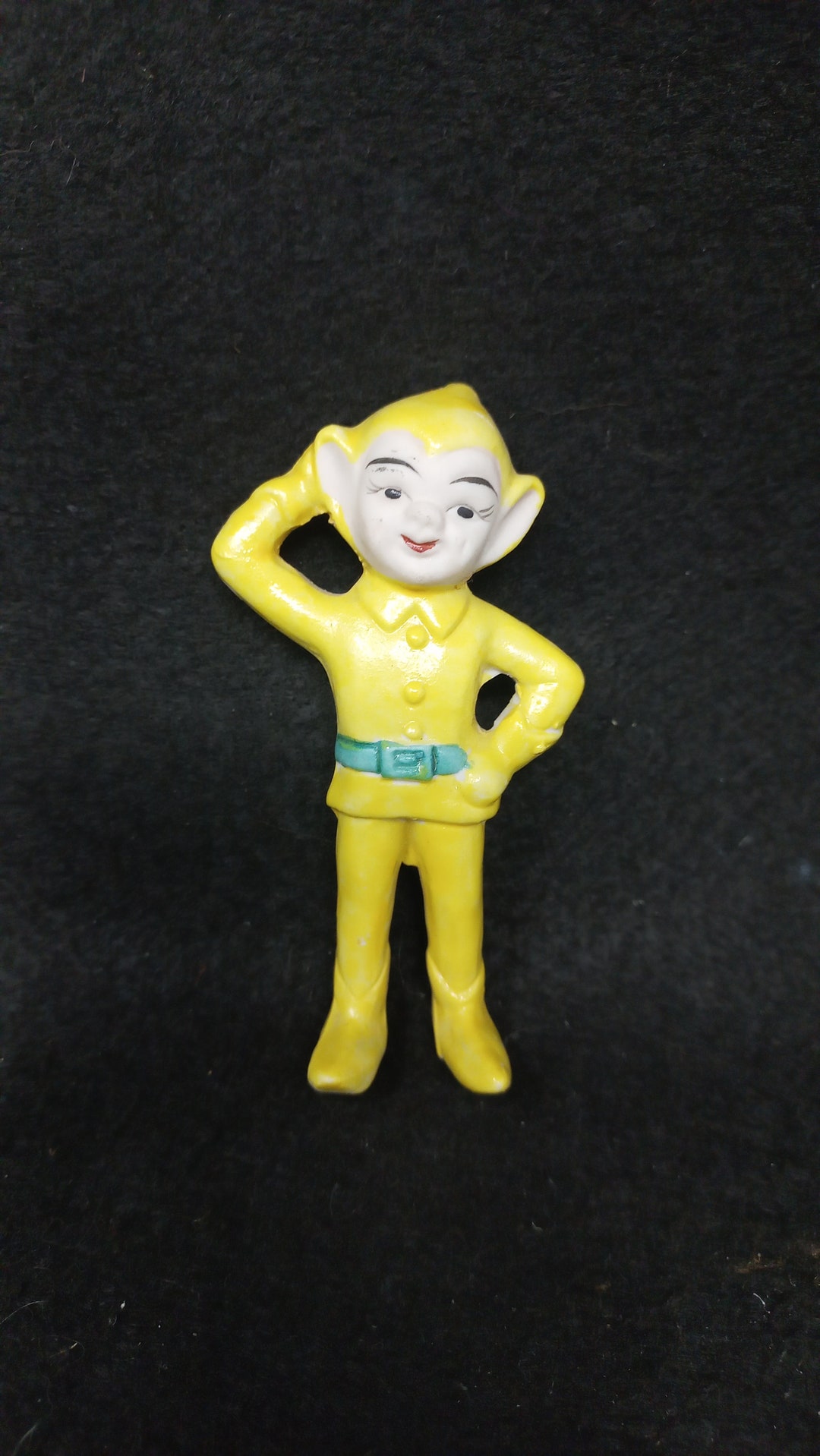 Vintage Yellow Pixie Elf Made in Japan - Etsy