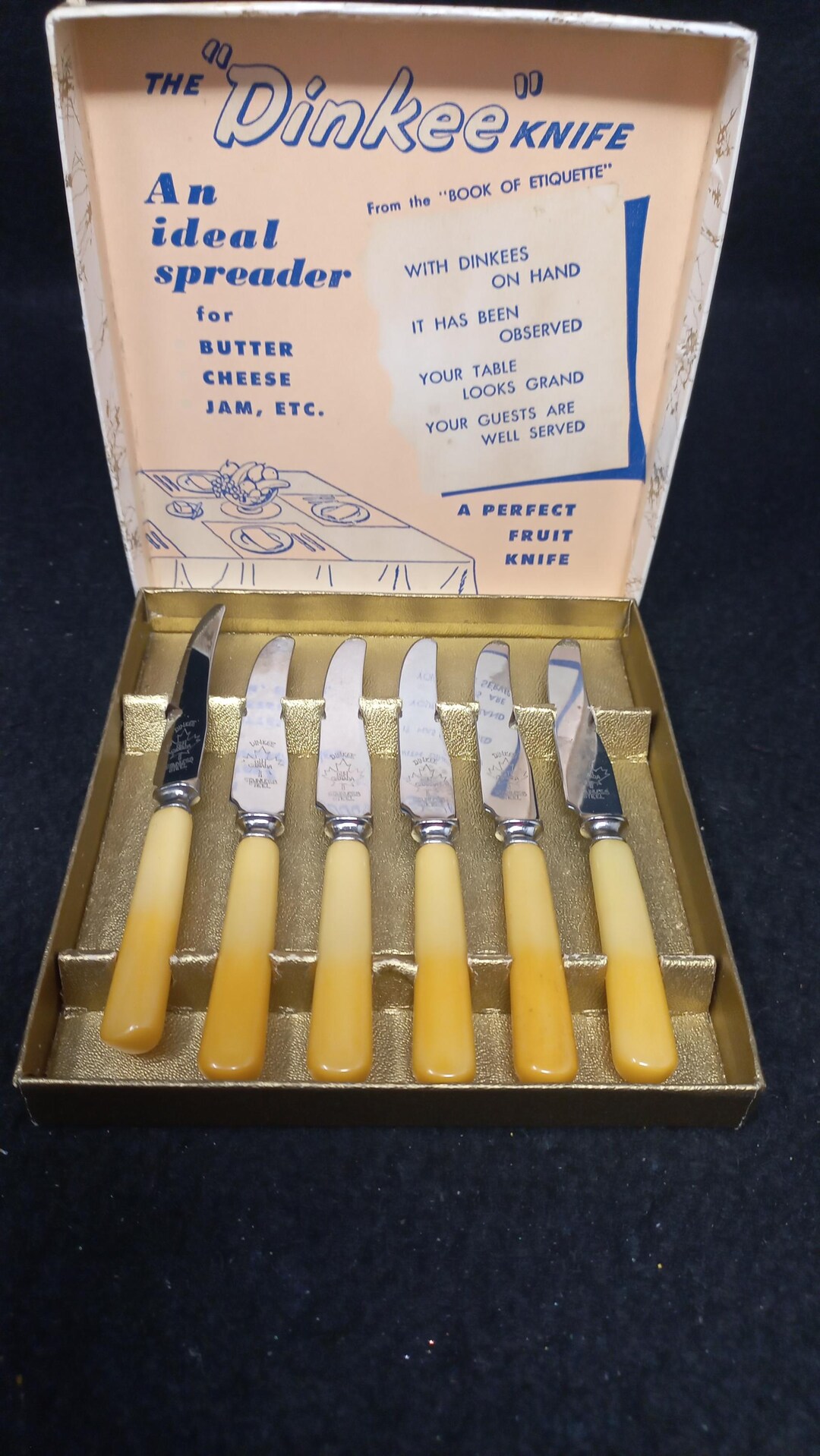 Vintage Dinkee Knife Set Bakelite Handles New in Box - Etsy