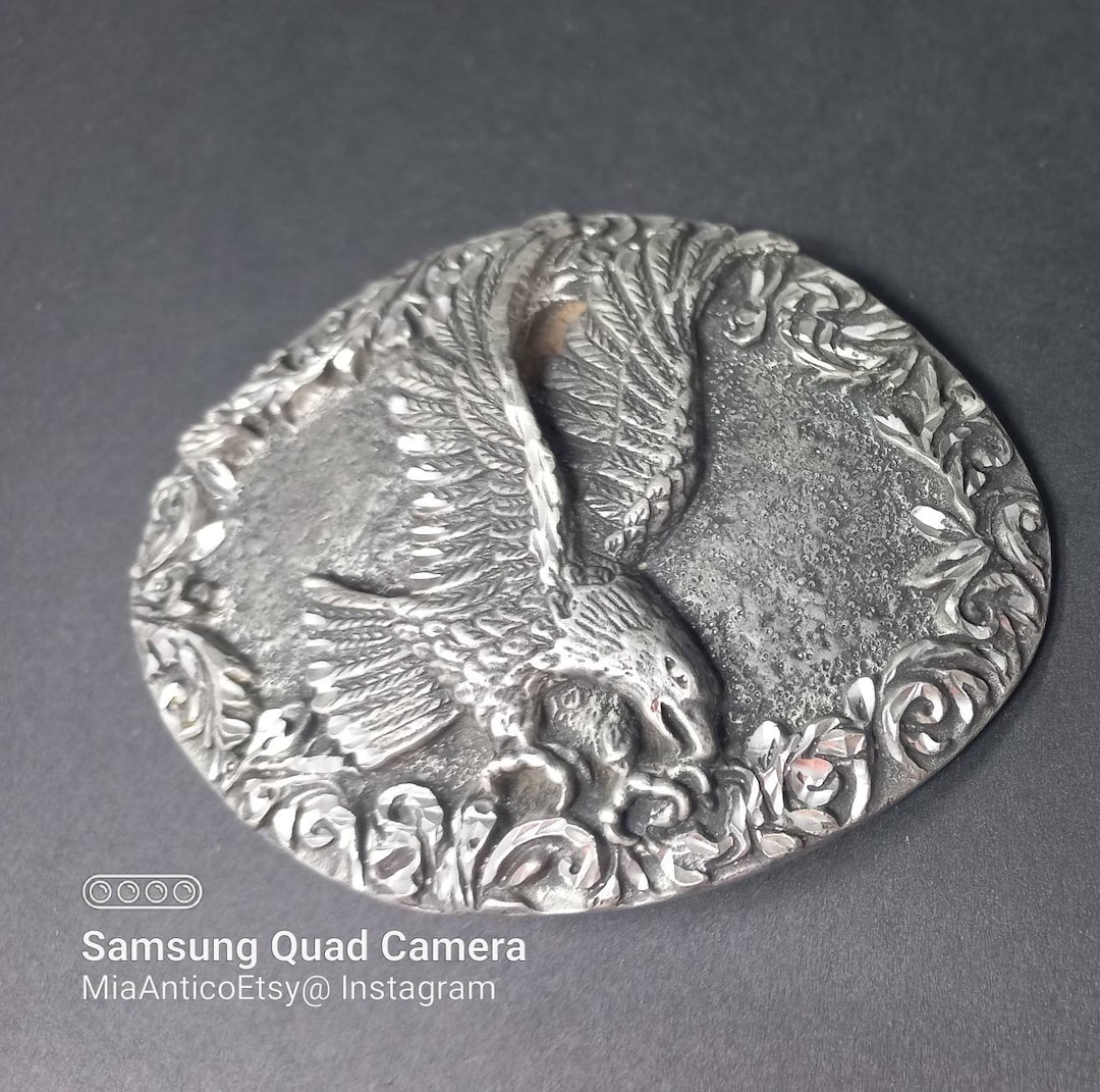 Vintage Pewter Eagle Belt Buckle - Etsy