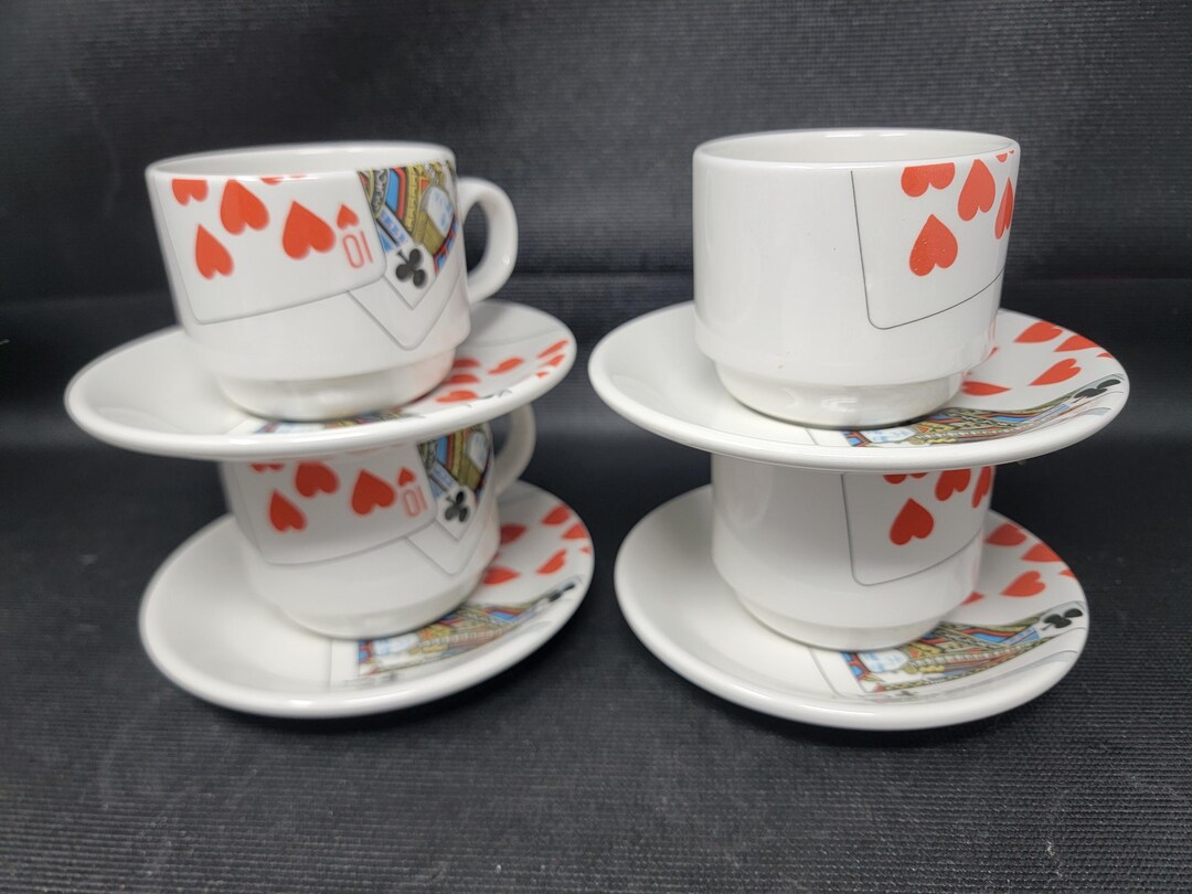 Playing Cards Poker Cups and Saucers Dudson Duraline Stoke of Kent ...