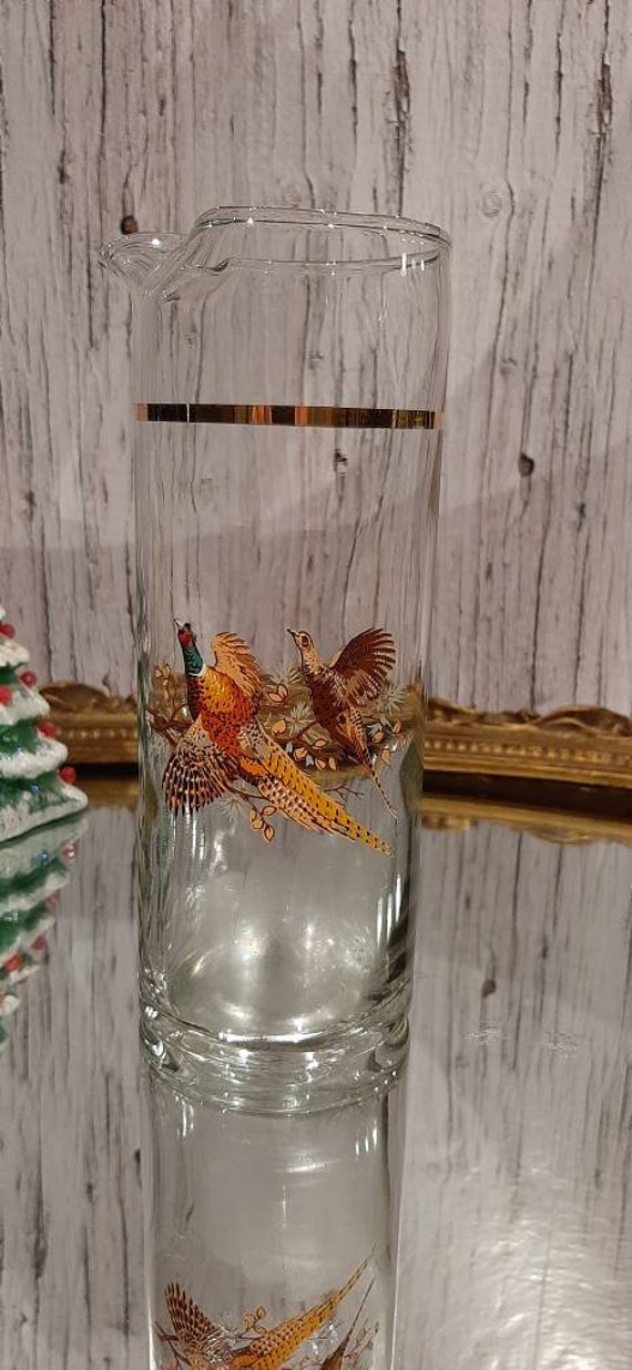 Pheasants in Flight Vintage Cocktail Pitcher | Etsy