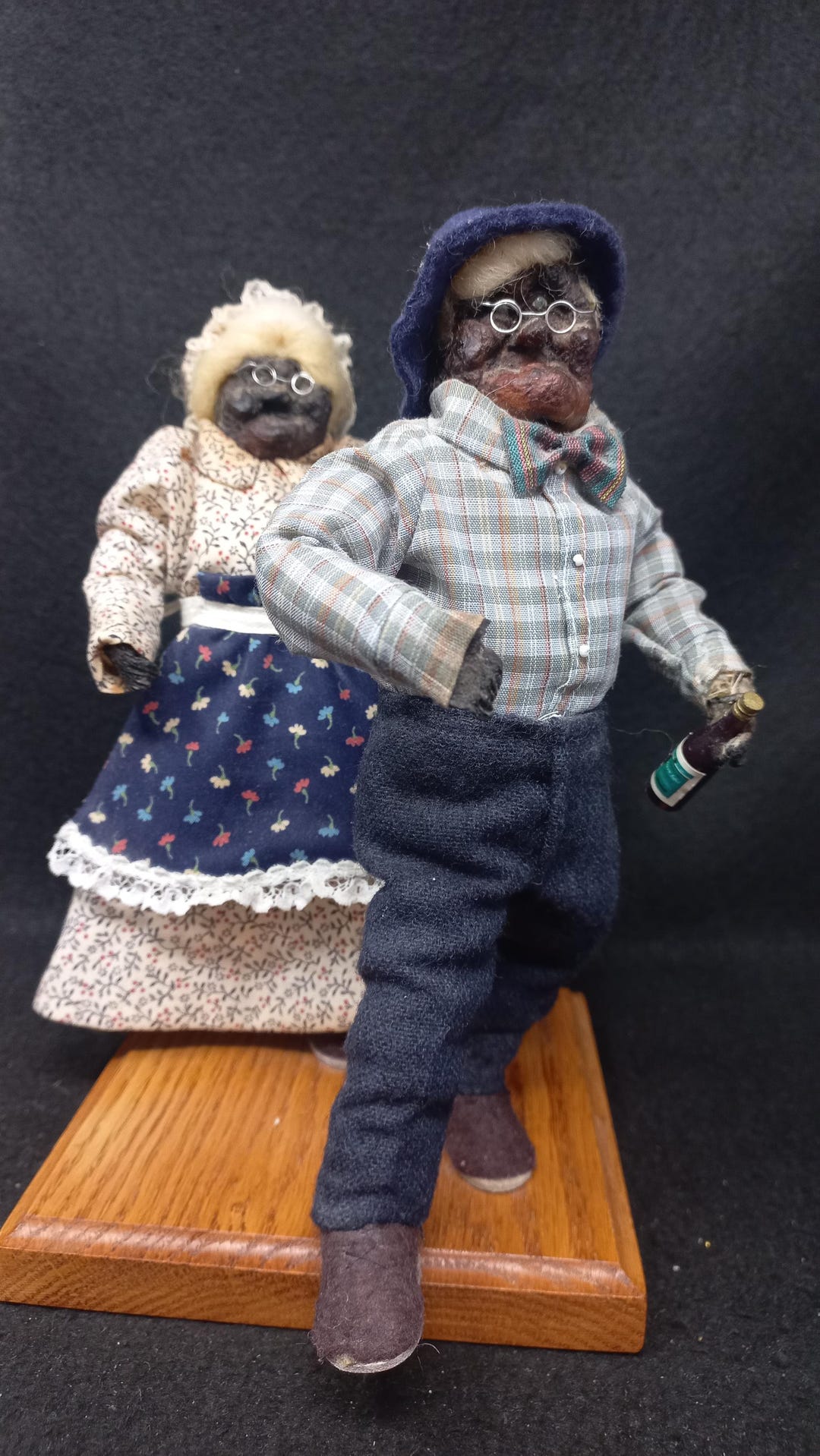 Vintage Apple Head Grandma and Grandpa Dolls Folk Art Applehead Dolls ...
