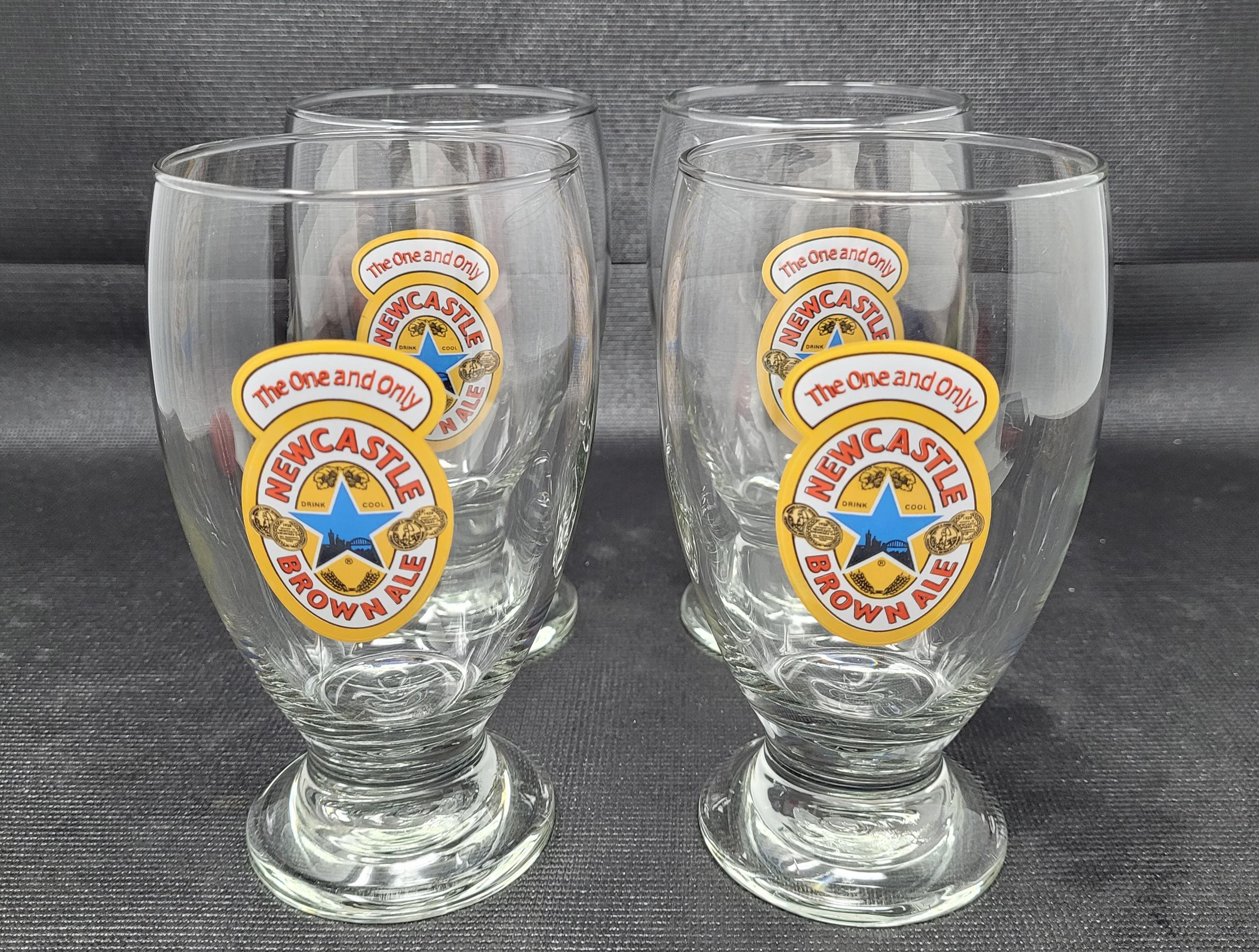 NEWCASTLE Brown Ale the One and Only Schooner Beer Glasses ~ Set of 3 ...