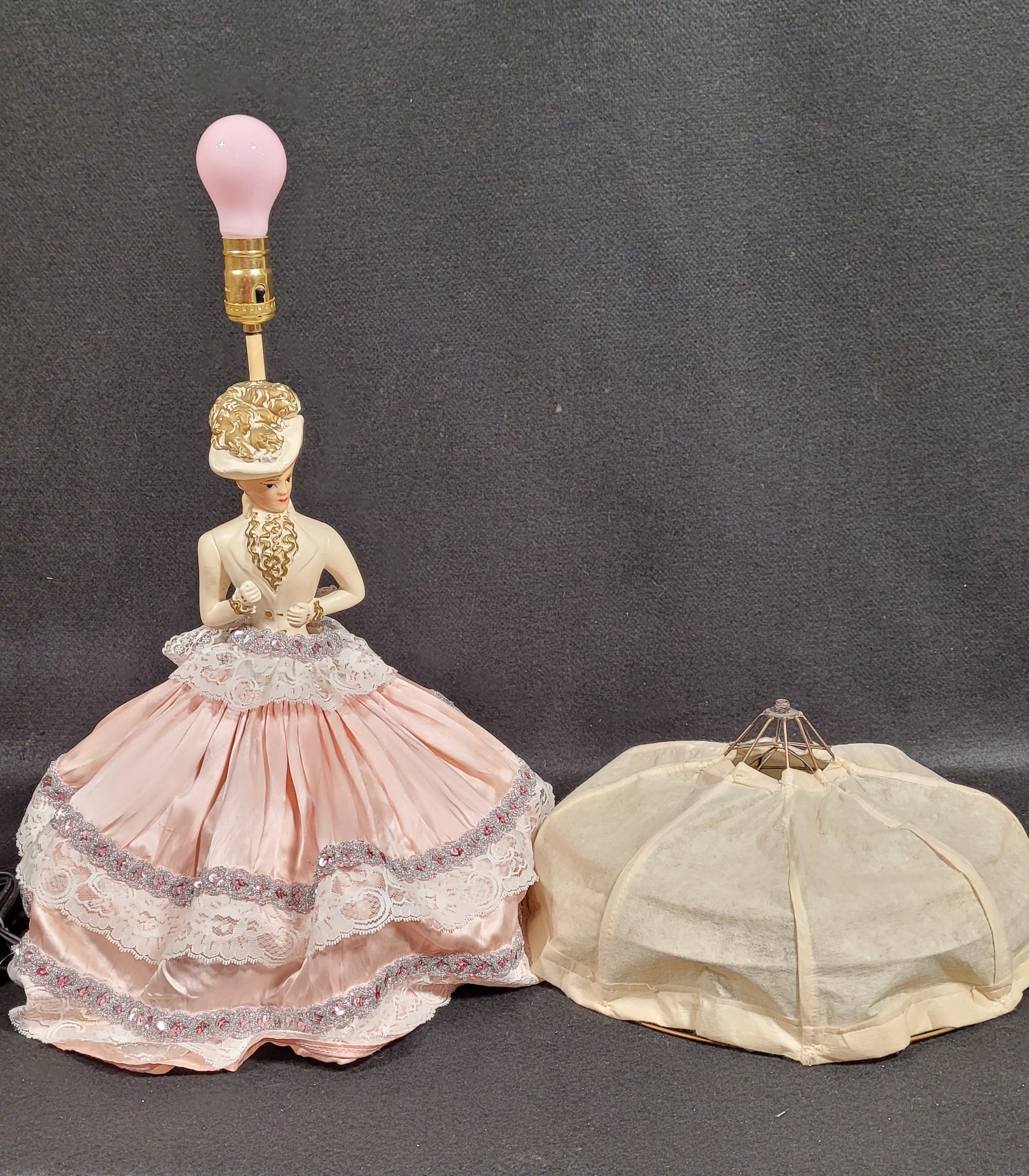 Vintage 1960s CHALKWARE Lady Lamp 0724. B4 - Etsy