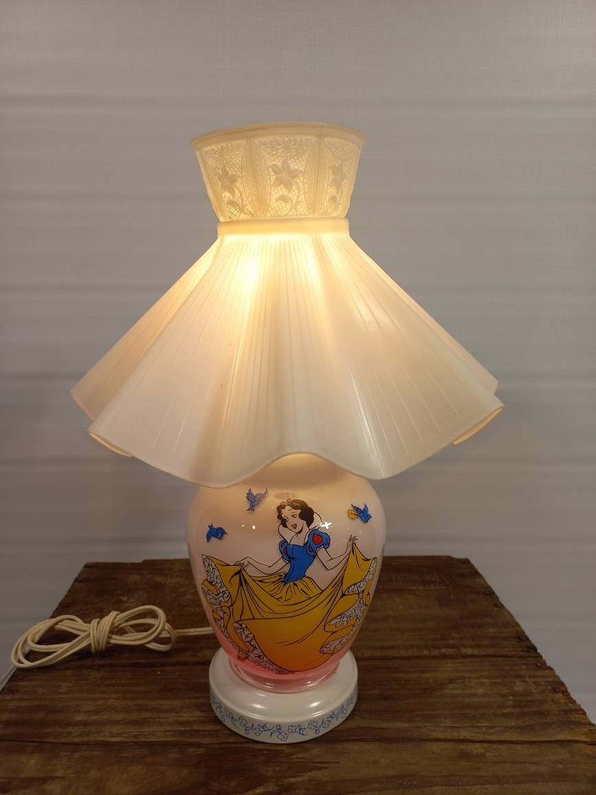 Vintage Disney Snow White Glass Lamp | Etsy