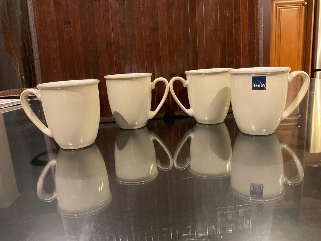Denby Linen Set of 4 Beakers Coffee Mugs Cream/ Neutral NEW - Etsy Canada