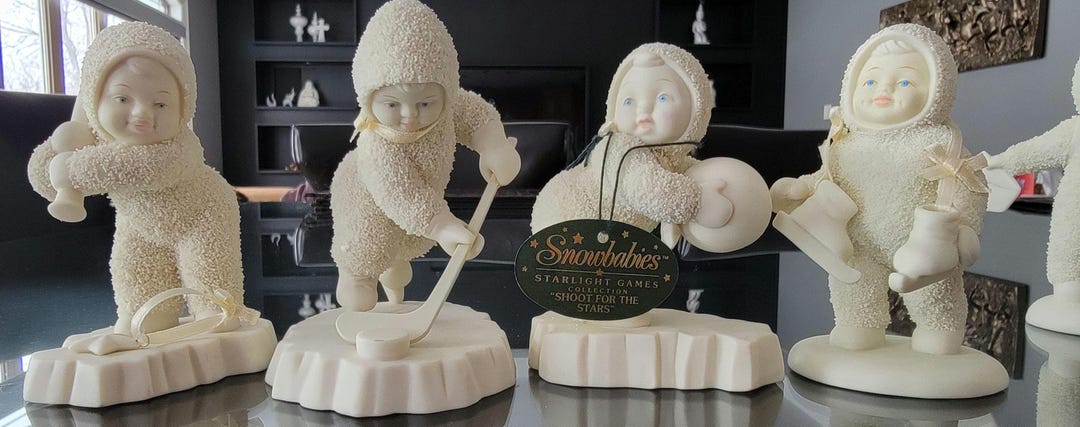 11 Vintage Snowbabies Dept 56 Shoot for the Stars,shoot for the Goal, and Shoes to Match.. Set ...