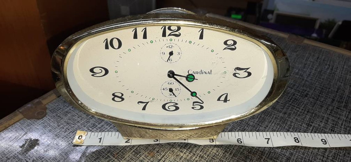 Vintage Cardinal Oblong Clock | Etsy