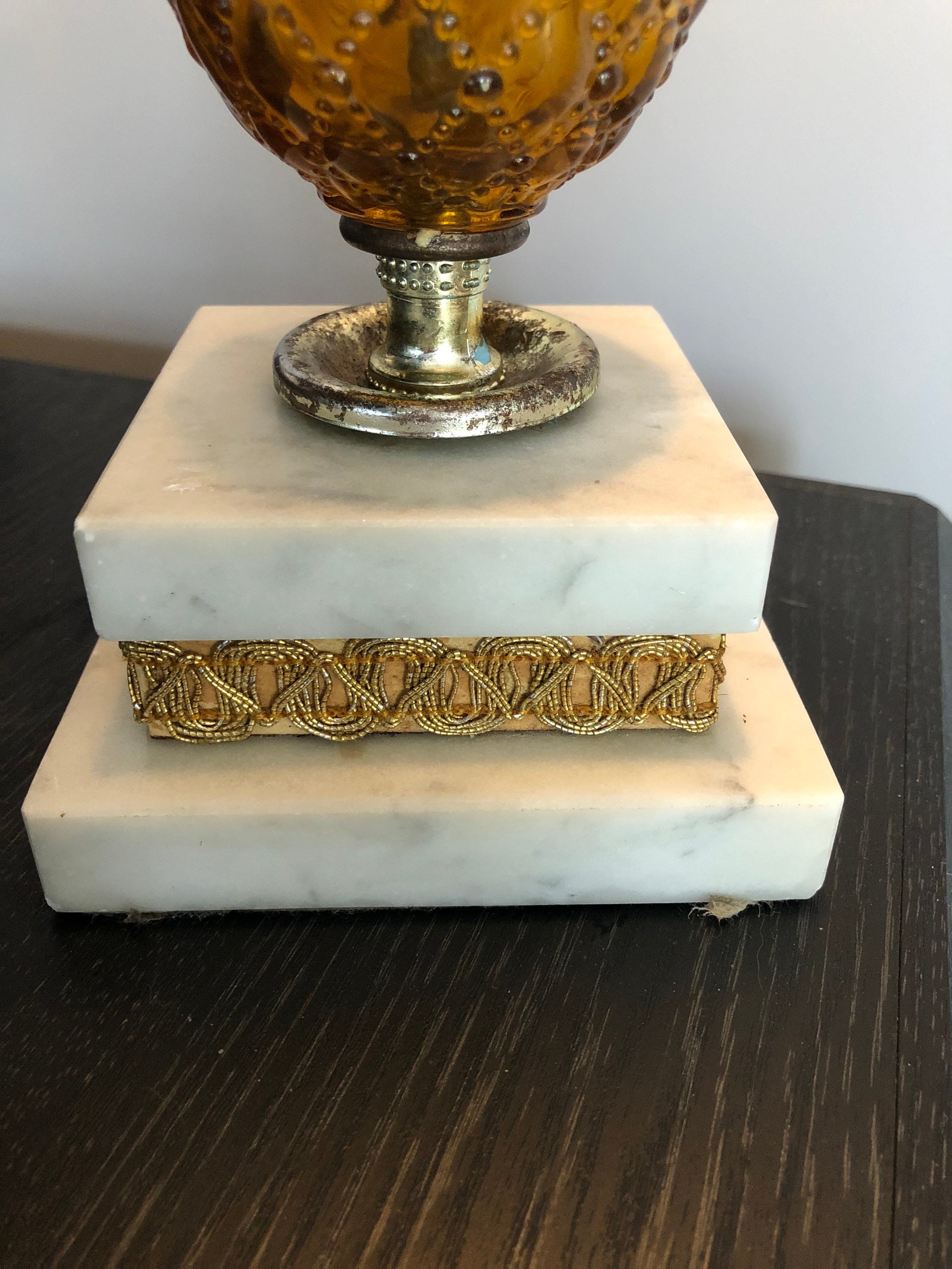 Vintage Hollywood Regency Amber Table / Bedroom Lamp Italian Decor. - Etsy