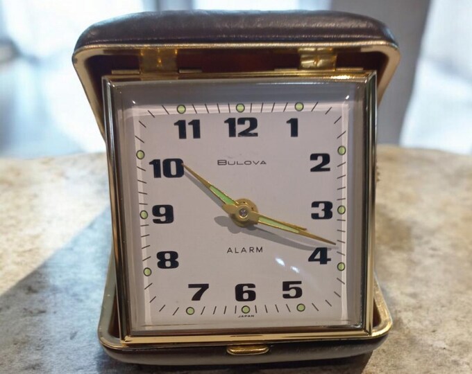 Vintage Bulova Travel Alarm Clock Made in Japan Wind up Glow Arms. - Etsy