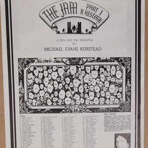 The Jam Part 1 A History Pen and Ink Drawing by Michael Evans Keiratead ...