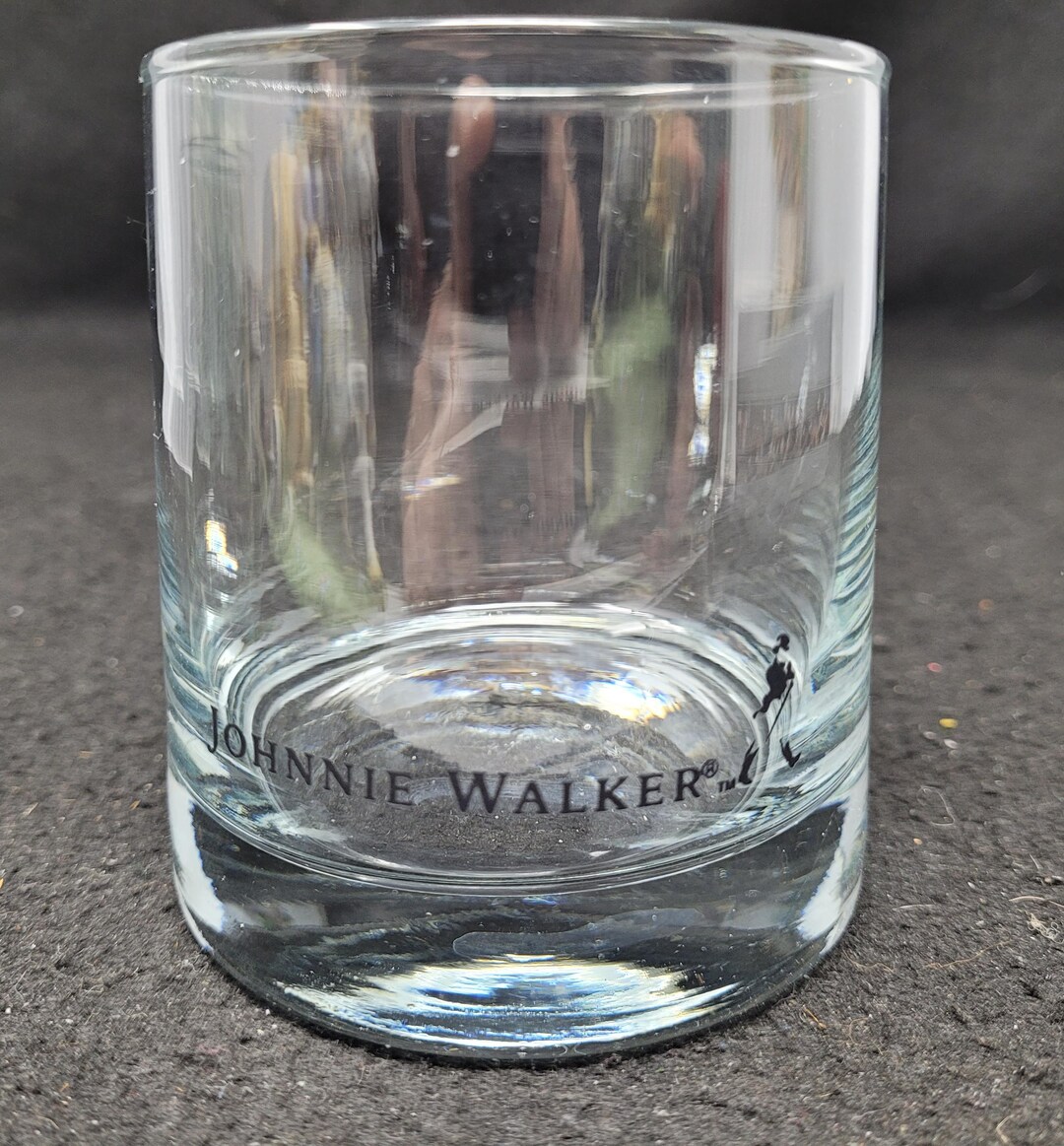 Johnnie Walker Glasses Black Letters Rare Whisky Label Walking Set of 2 ...