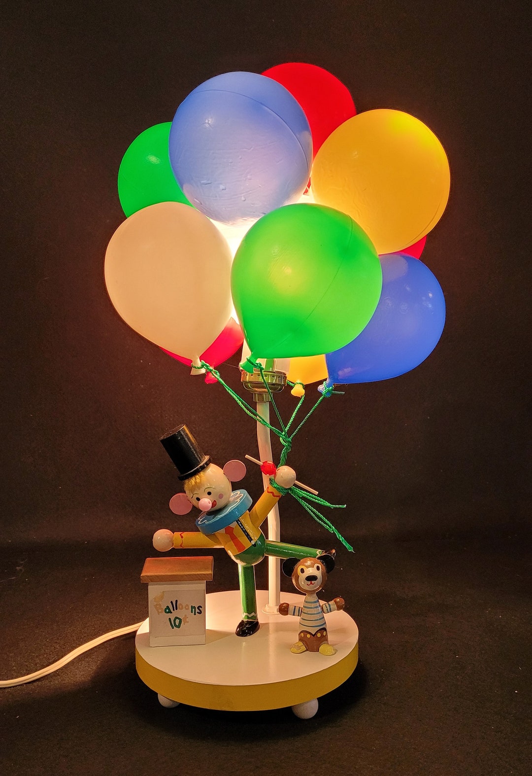 Vintage Retro 1970s Dolly Toy Co Balloon Vendor Clown Table Lamp ...